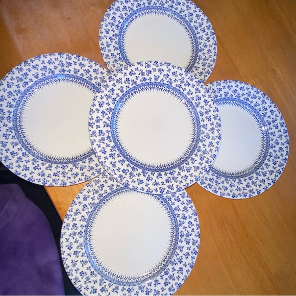Dining | English Ironstone Small Plates England Blue Flowers 634 Set 5 ...
